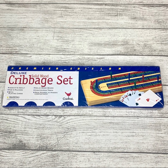 Cardinal | Games | Vintage Cardinal Solid Wood Deluxe Cribbage Set ...